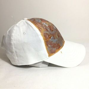 Handpainted | Accessories | Hand Painted Hat Metallic Gold Silver ...